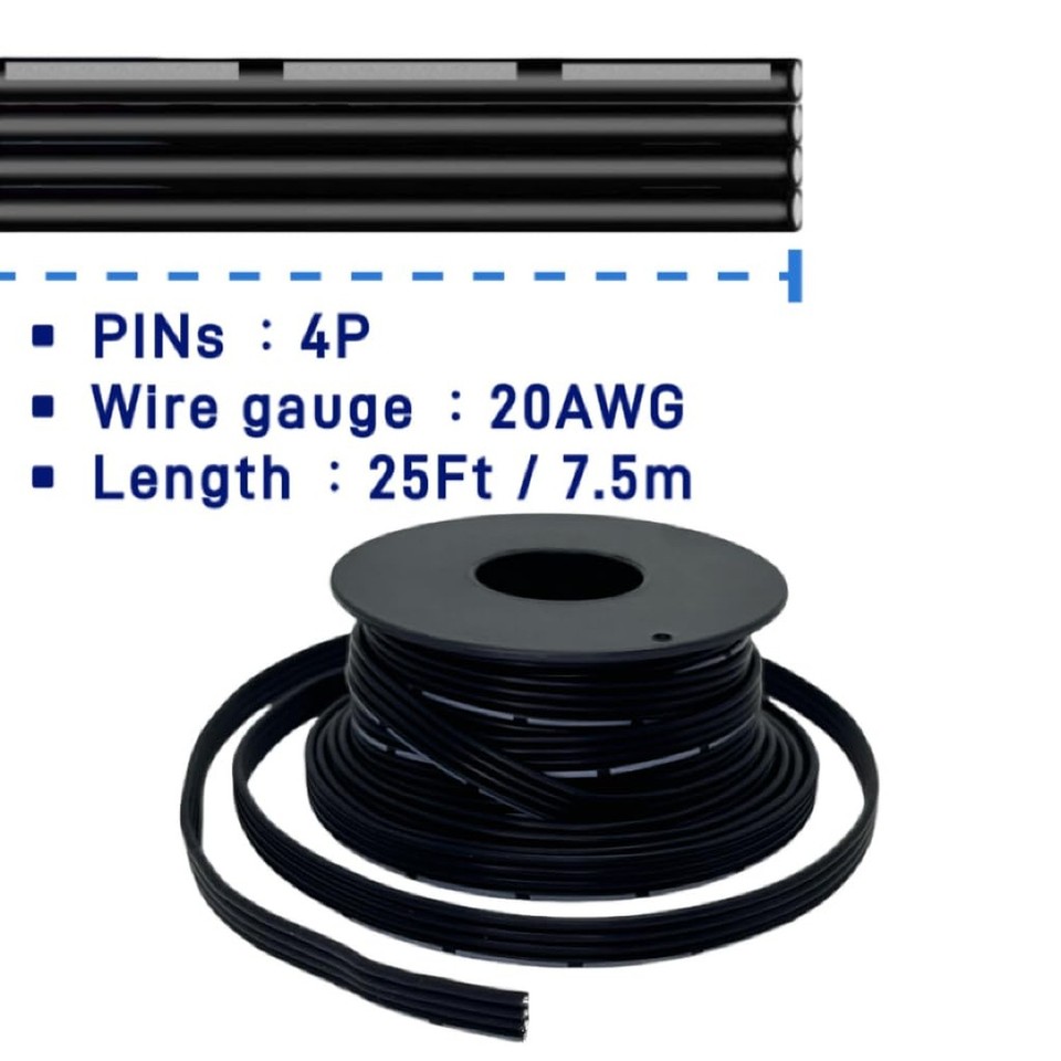 22 Gauge 4Pin Silicone Ribbon Cable, 22 AWG Flat Flexible Cable ...