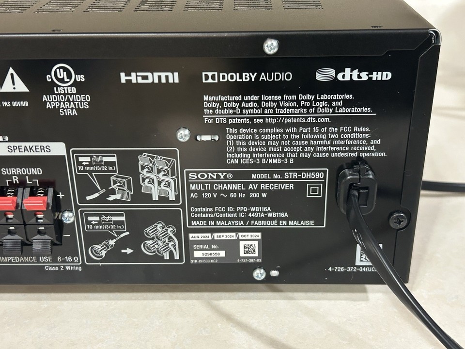 Sony STR-DH590 5.2 4K HDR AV Receiver Bluetooth Dolby DTS-HD | eBay