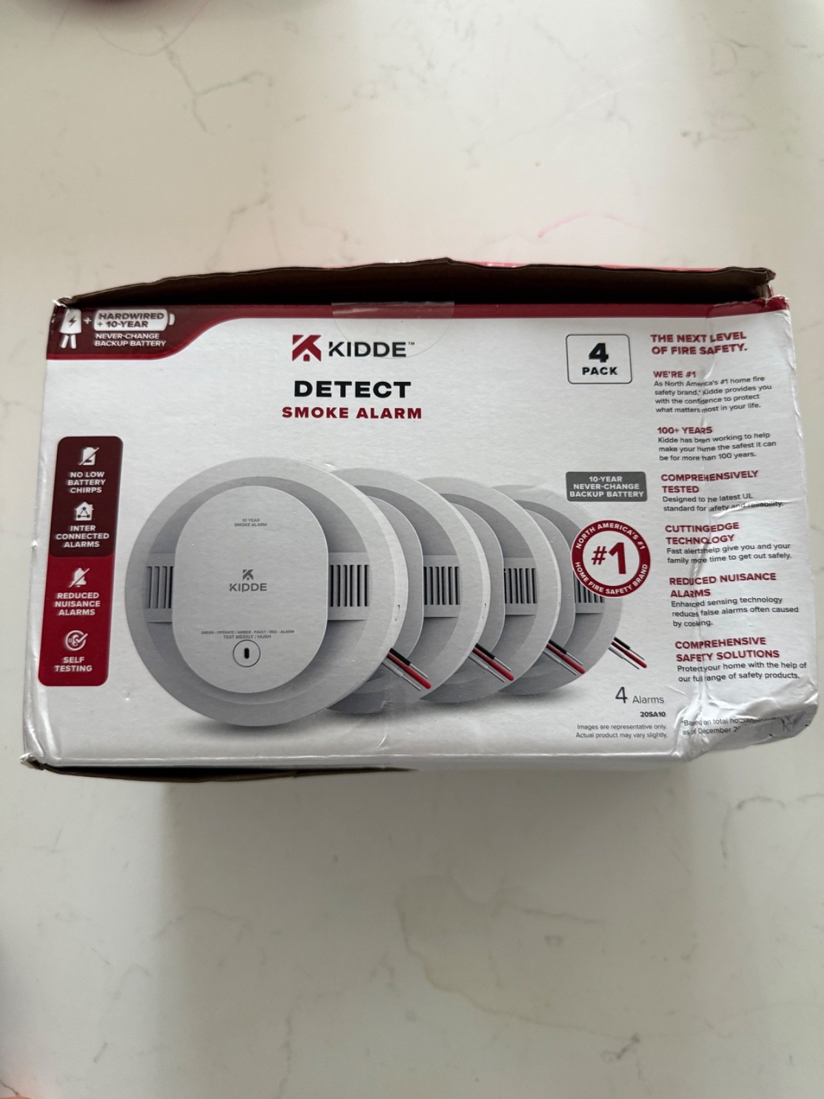 Kidde Detect Smoke Alarm 4 Pack 20SAR New Hardwired Interconnected With ...