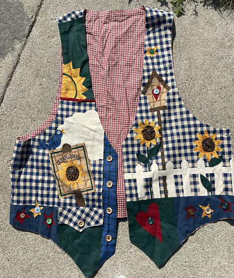 Vintage Handcrafted Sunflower Vest | eBay