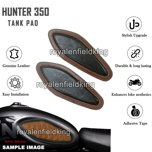 Fit For Royal Enfield Hunter 350 Leather Tank Pad, Black D4 | eBay ...