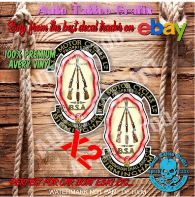 BSA MOTORCYCLE DECAL STICKER BOBBER BSA VINTAGE MOTO MOTORCYCLE DECALS ...