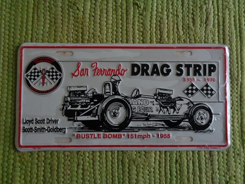 San Fernando Drag Strip LICENSE PLATE California NHRA Souvenir Booster ...