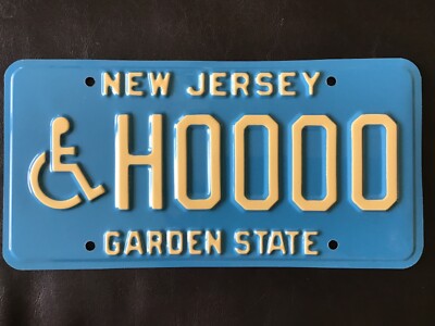 1985 New Jersey SAMPLE Handicapped License Plate Tag disabled handicap ...