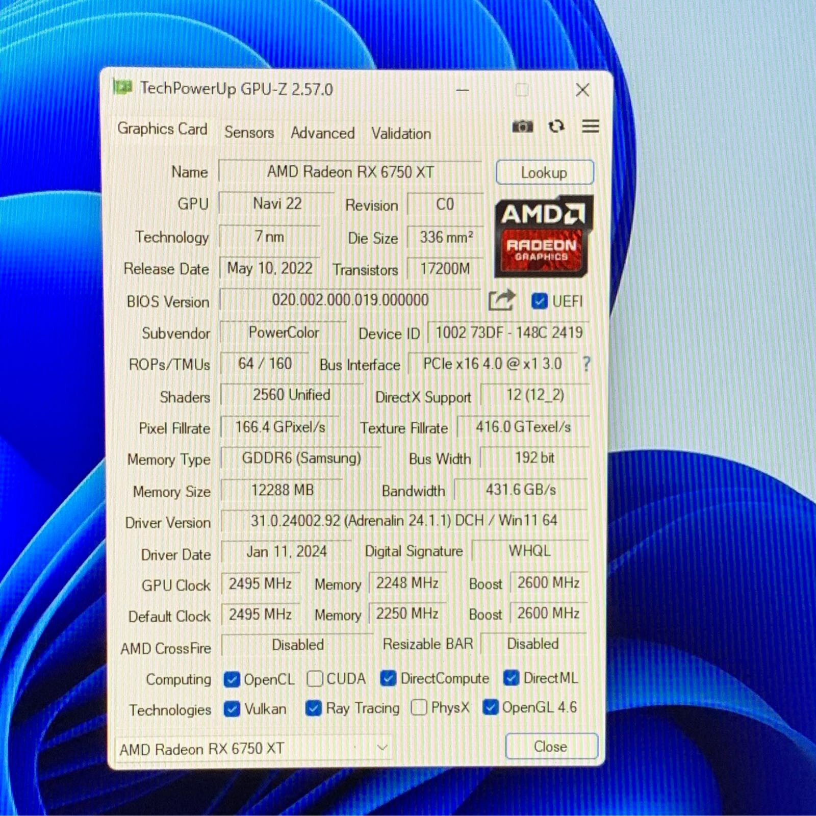 PowerColor Fighter AMD Radeon RX 6750 XT 12GB GDDR6 Graphics Card ...