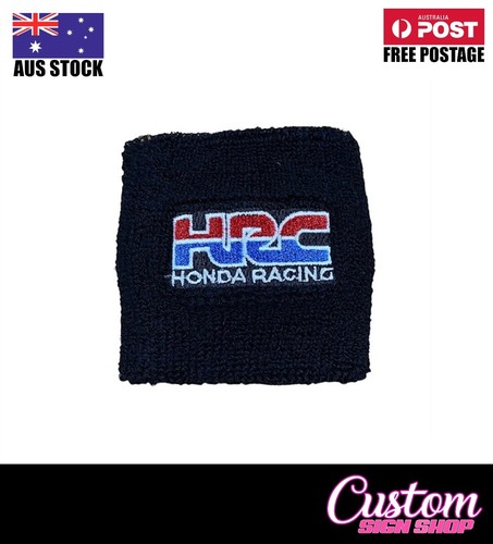 Motorcycle Brake Fluid Reservoir Cover Tank Sock Sleeve Honda HRC Black ...