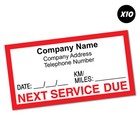 10X Custom Text Company Next Service Due Sticker Decal Next Oil #6670EN ...
