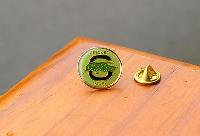 Cricket 6 Mark Gold Tone Metal & Enamel Lapel Pin Pinback Score Award ...