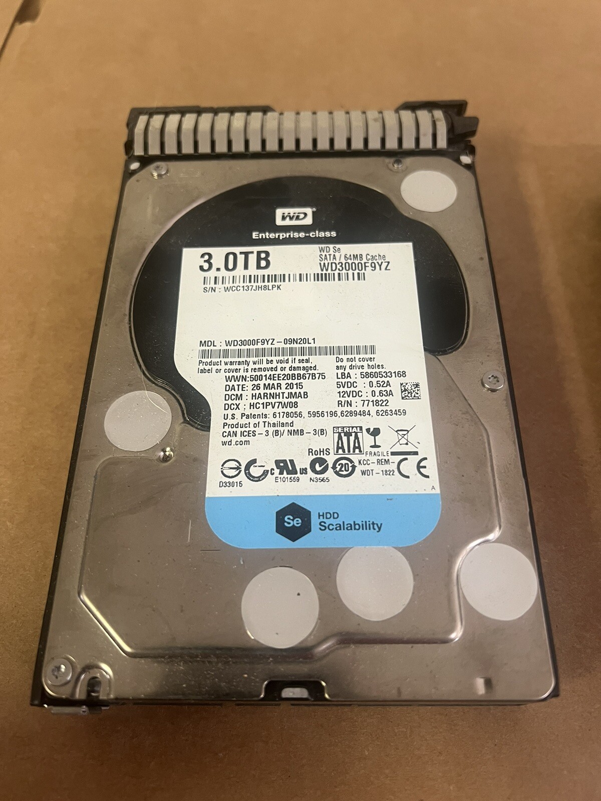 Western Digital WD 3.5" Enterprise Class 3TB Sata 3 HDD WD3000F9YZ Hard ...