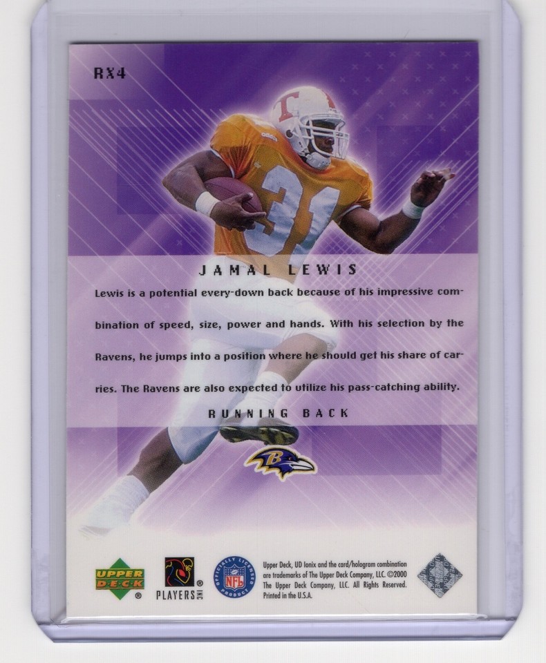 JAMAL LEWIS 2000 UPPER DECK IONIX NFL FOOTBALL XTREME ROOKIE CARD ...