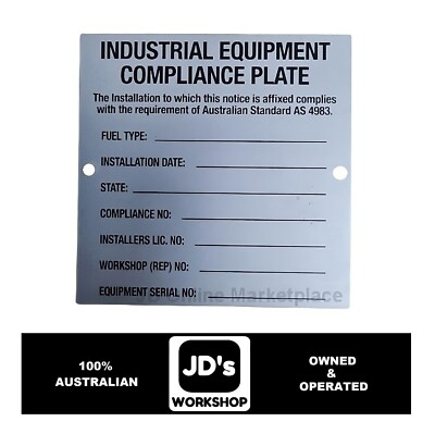 Forklift LPG Gas Compliance Data Rating Plate Tag - For All Major ...