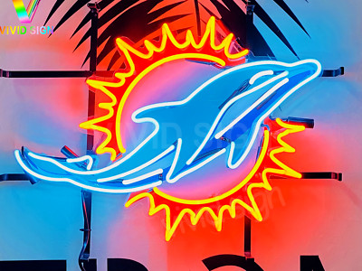 US STOCK 20"x15" Miami Dolphins Bar Neon Sign Light Lamp HD Vivid ...