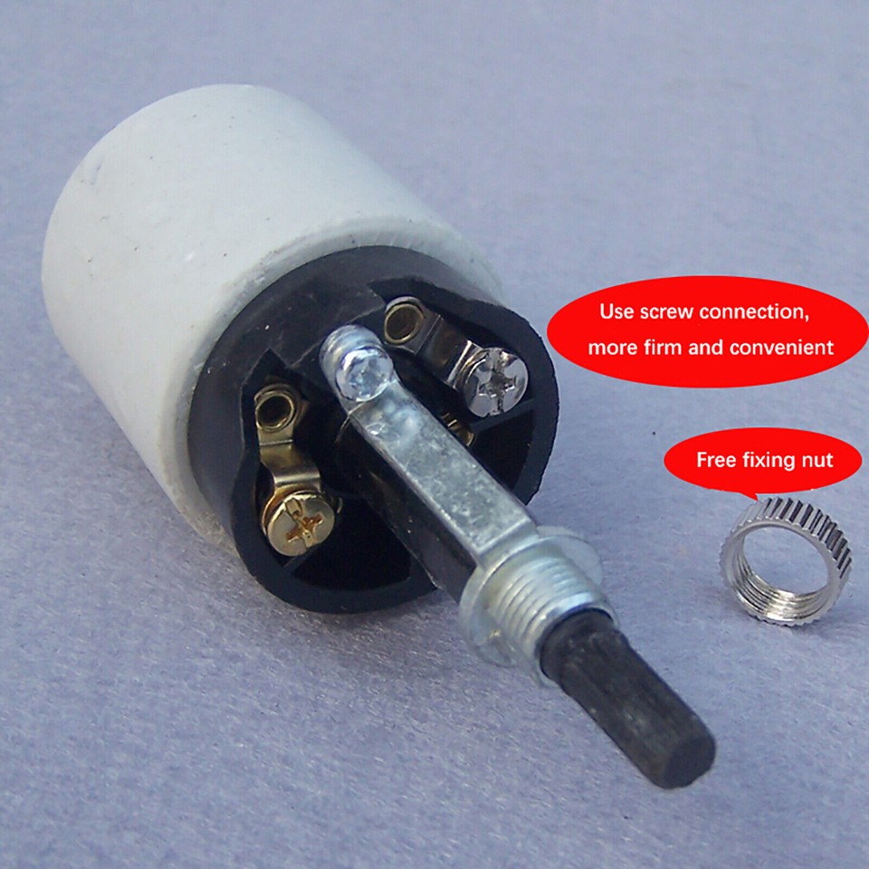 On/Off Light Lamp Rotary Switch Long Bottom Turn Socket E27 Repair Part ...
