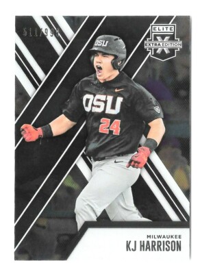 KJ Harrison 2017 Panini Elite Extra Edition Rookie #44 /999 Brewers ...