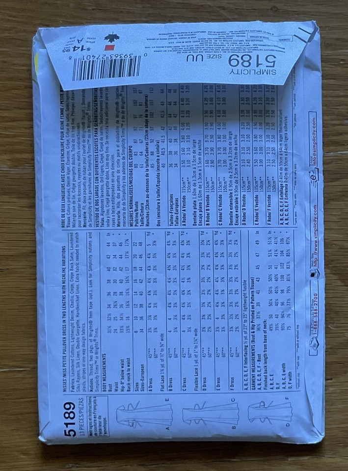 Simplicity Patterns 6 Dresses Made Easy #5189 Sizes 16-22 Pre-owned ...