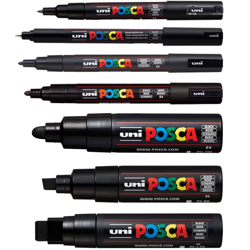 Uni Posca Paint Marker Pen Permanent Waterproof Fabric Glass Metal ...