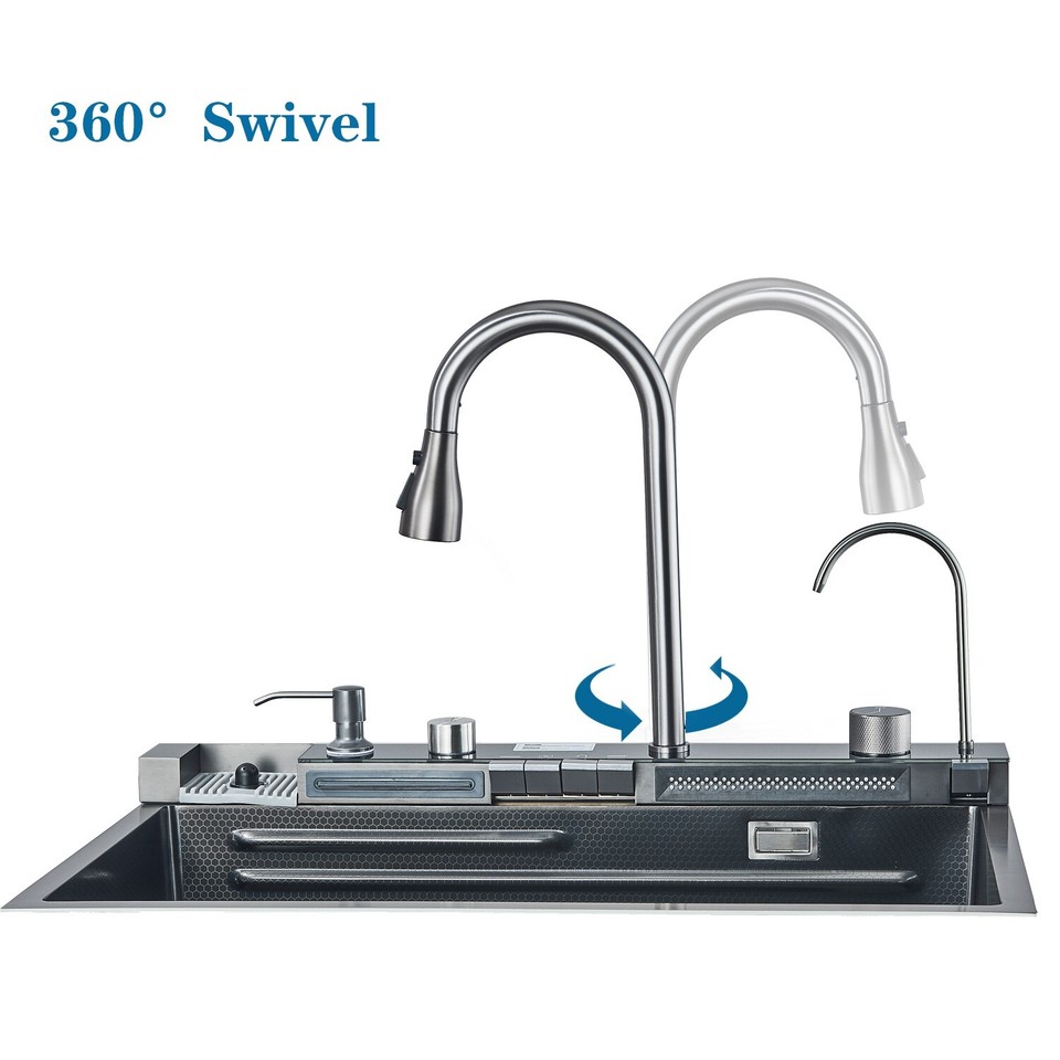 Flying Rain Stainles Steel Deck Mount Kitchen Sink Faucet Household ...