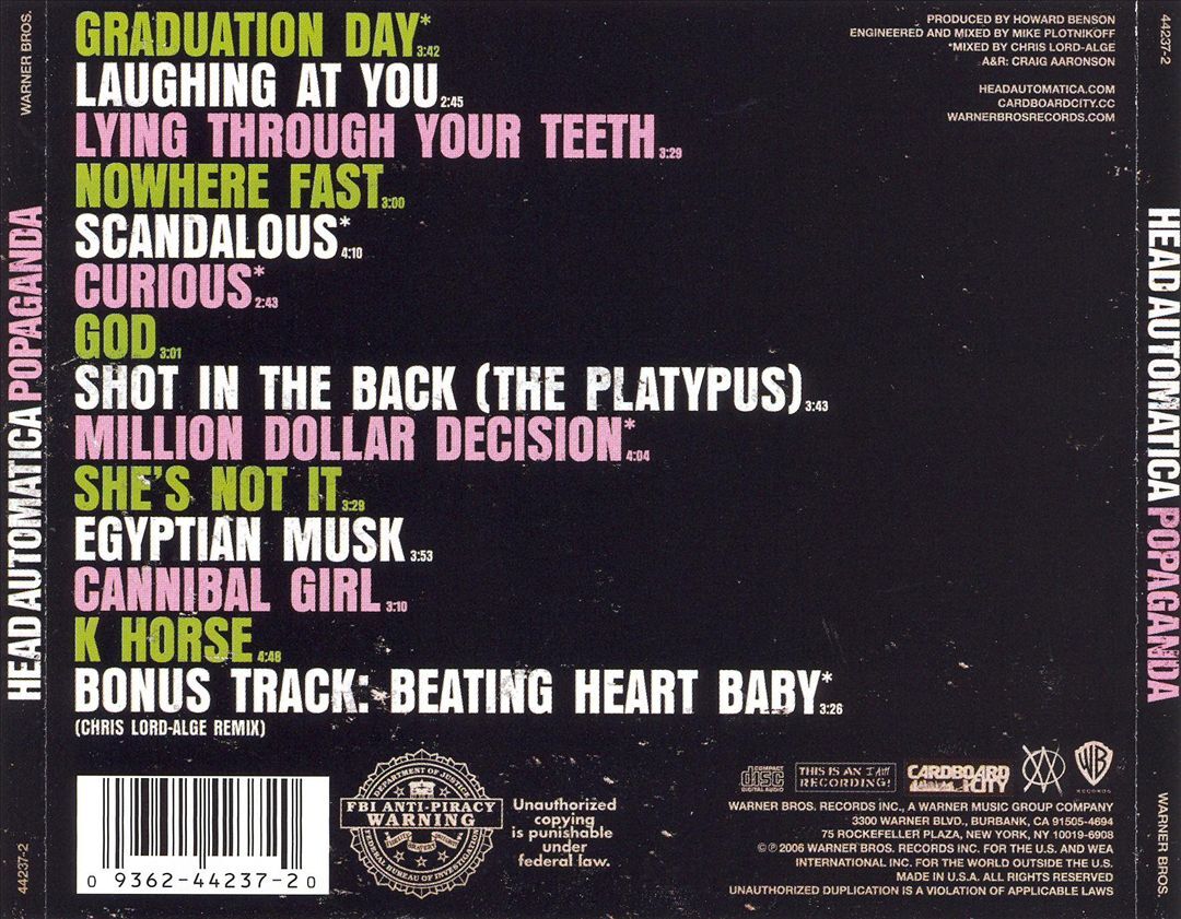 HEAD AUTOMATICA POPAGANDA NEW CD 93624423720| eBay