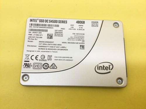Intel SSDSC2KB480G701 SSD DC S4500 Series 480 GB Solid State Drive ...