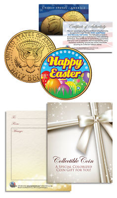 HAPPY EASTER * Easter Eggs * JFK Kennedy Half Dollar Coin 24K Gold ...