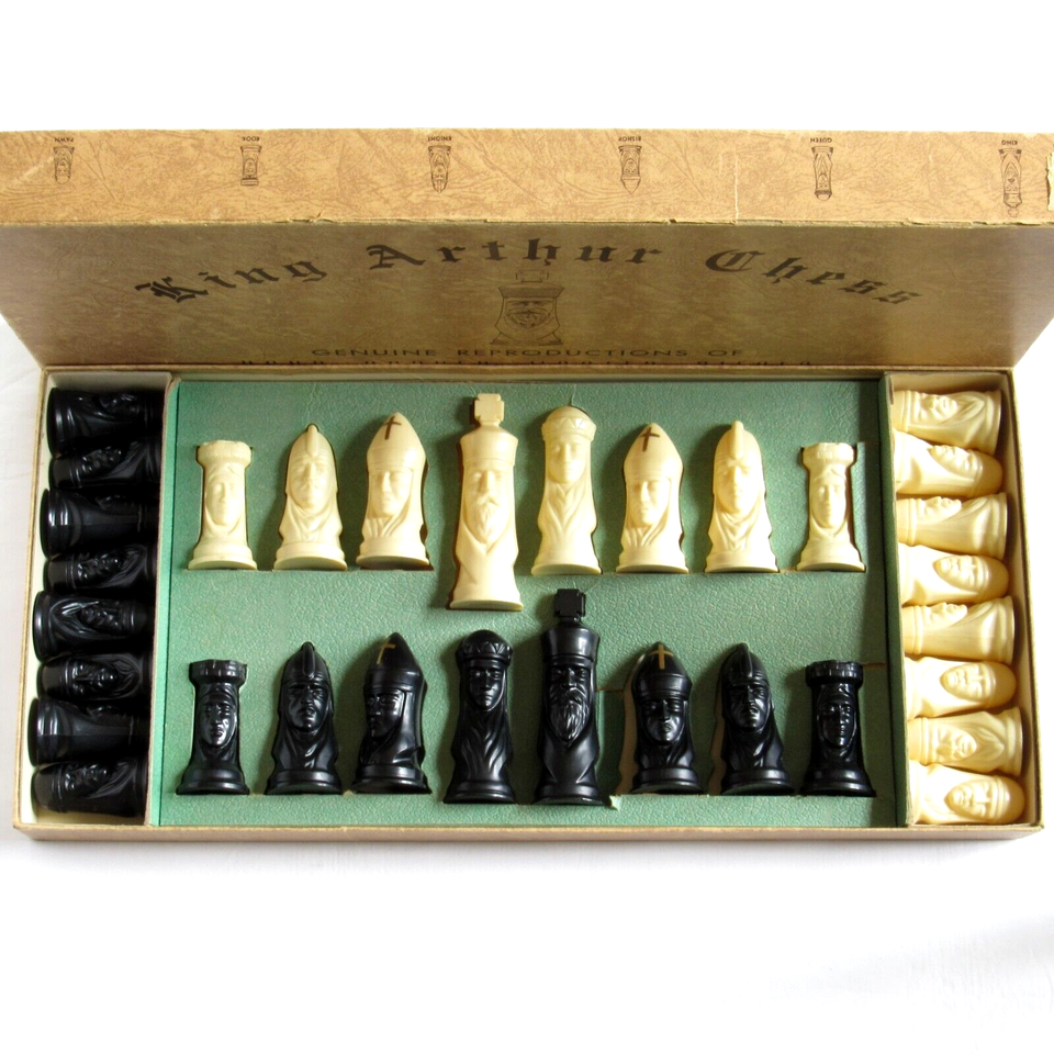 King Arthur Chess Set Complete Vintage Drueke & Sons No. 1007 | eBay