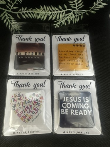 Set of 4 Fridge Magnet (2x2 inches) Christian Bible Verses | eBay