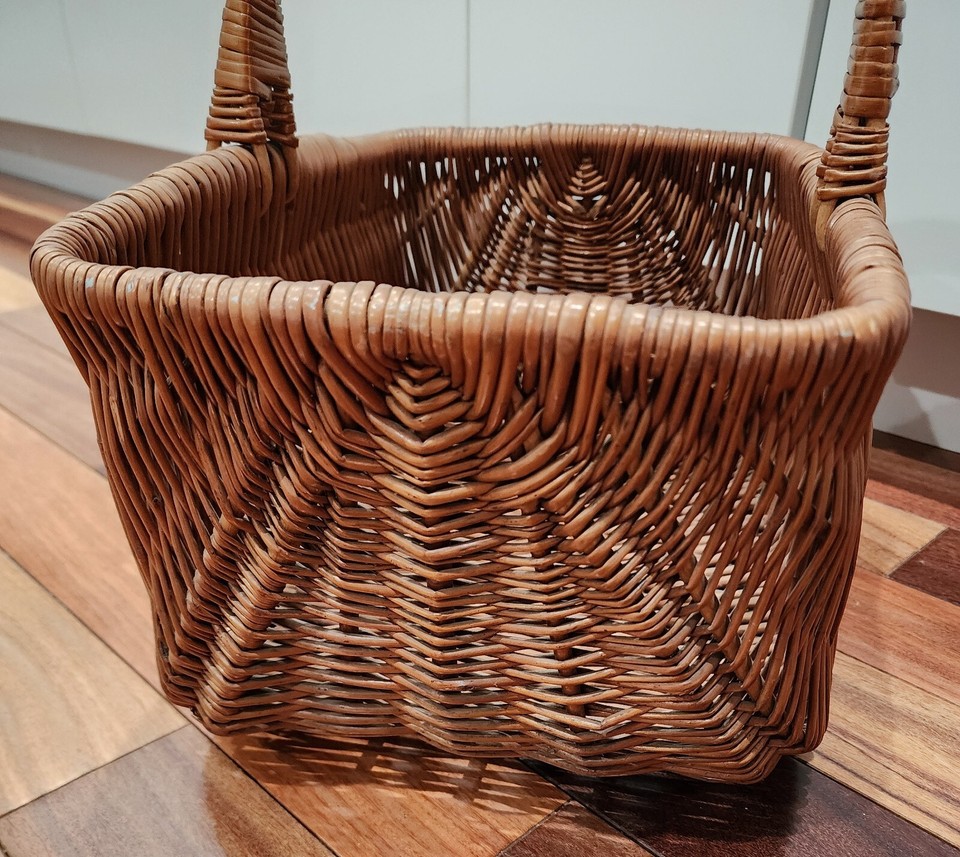 Vintage Wicker Garden Trug Basket - Hand Woven | eBay