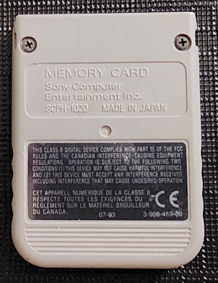 Official PS1/PlayStation Memory Card (Grey) Tested - Works | eBay