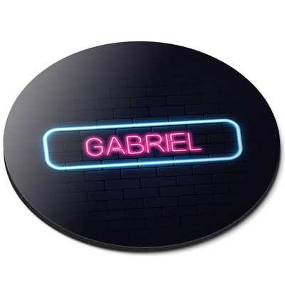 Round Mouse Mat Neon Sign Design Gabriel Name #351938 | eBay