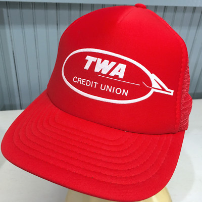 VTG TWA Transworld Airlines Credit Union Snapback Baseball Cap Hat | eBay