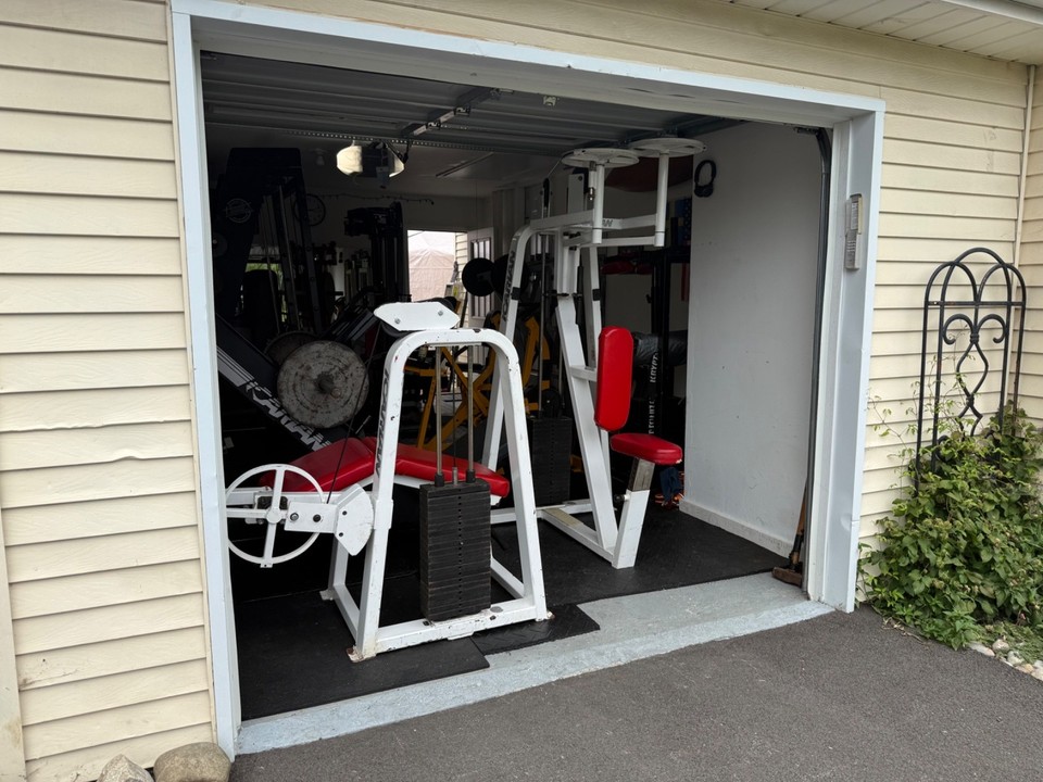 Classic Icarian gym equipment Pec/rear fly and matching prone hamstring ...