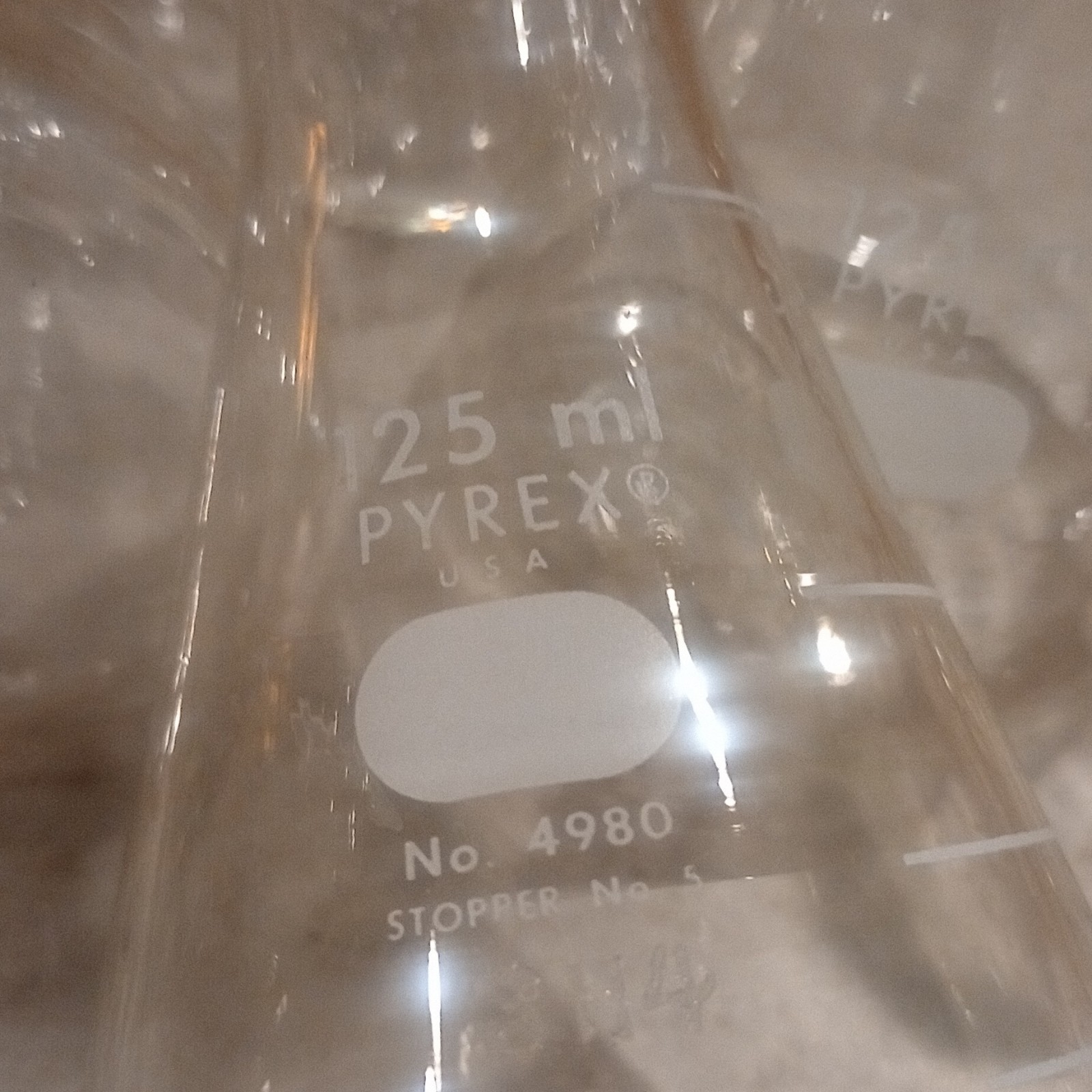 PYREX 4980 No. 4980 125 mL Erlenmeyer Flask Borosilicate Glass Lab 9 ...