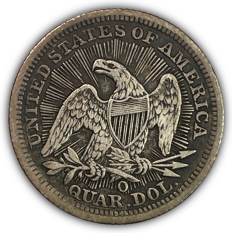 1853-O Arrows and Rays Seated Liberty Quarter Extremely Fine XF Coin ...