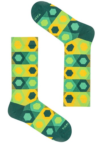 Unisex Colourful Geometric Patterned Green Socks - Size UK 4-15 | eBay UK