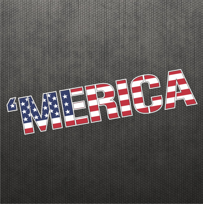 'Merica Windshield Banner Vinyl Decal Sticker American Flag Stars ...