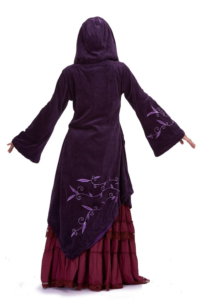 Velvet Faery Goddess Jacket, Boho Goa Psy Trance Coat Plus Size Pagan ...