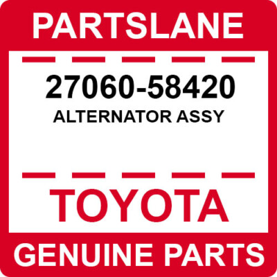 27060-58420 Toyota OEM Véritable Alternateur Assy | eBay