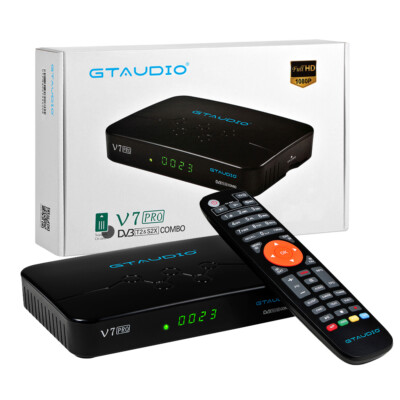 V7 Pro Twin Tuner FTA DVB-S2/T2 Satellite TV Receiver H.265 Set Top Box ...
