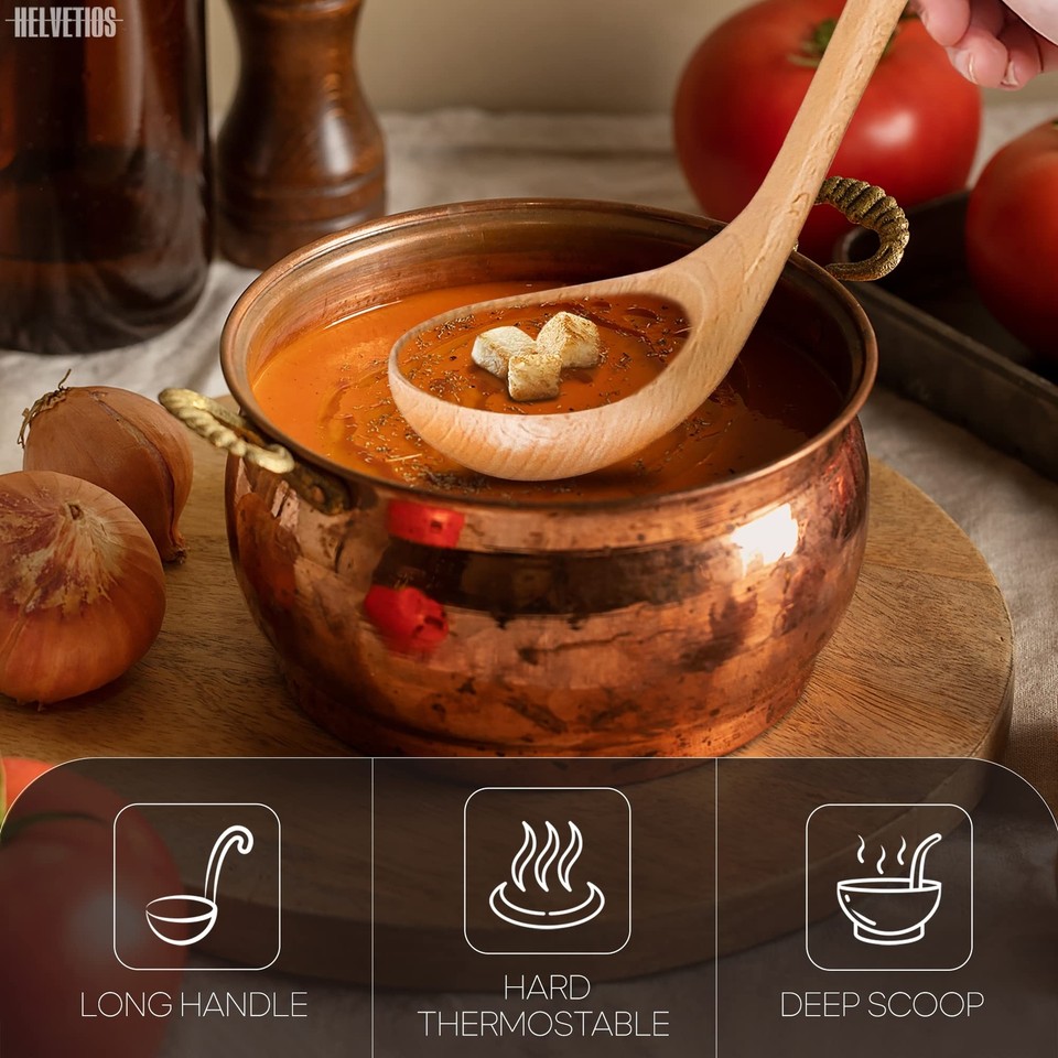 Wooden Ladle for Soup - Bamboo Ladle Wooden Soup Spoons Wooden Soup ...