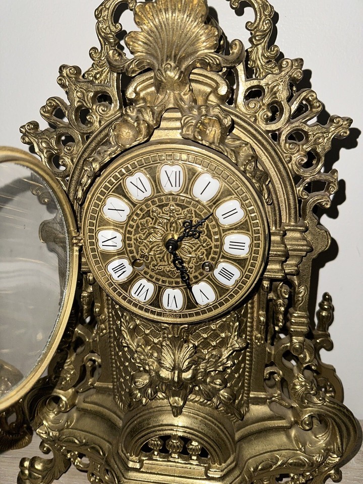 Vintage Imperial Franz Hermle Brevettato Italy Solid Brass Mantle Clock ...
