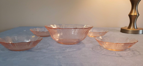 Macbeth-Evans Pink American Sweetheart Berry Dessert Set | eBay