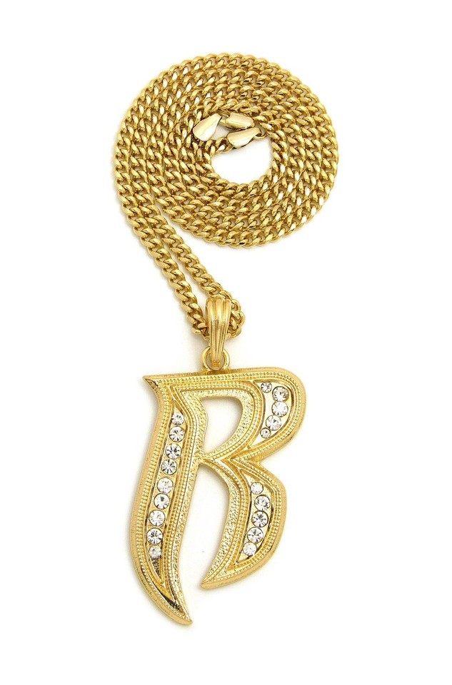 NEW 'R' RUFF RYDERS PENDANT & 24" VARIOUS CHAINS HIP HOP NECKLACES ...