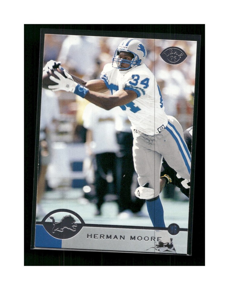 1996 Leaf 114 Barry Sanders HOF Lions Football Card Scott Mitchell LOT ...