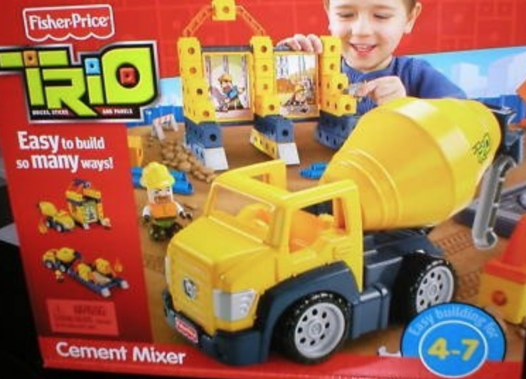 Fisher-Price Trio Bricks, Sticks and Panels - Cement Mixer | eBay