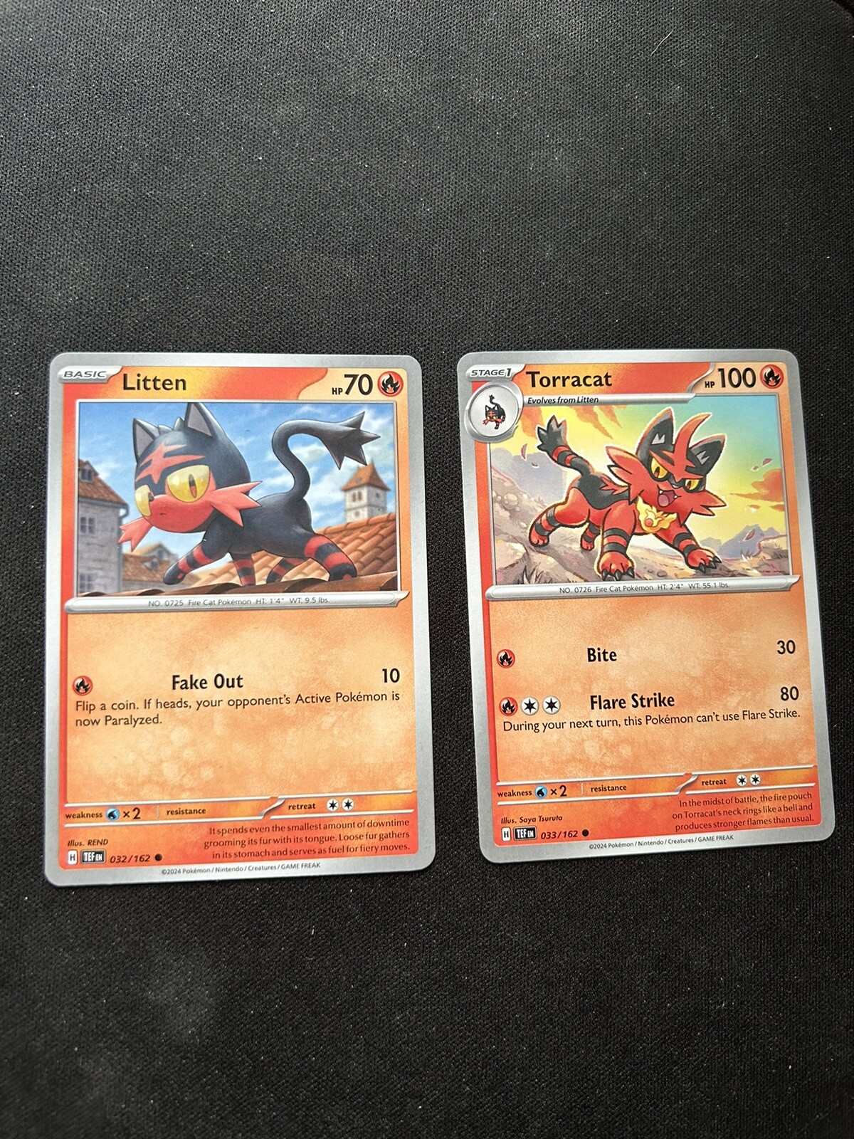Pokémon - Litten + Torracat - 032, 033/162 - Evolutionary Line - NM | eBay