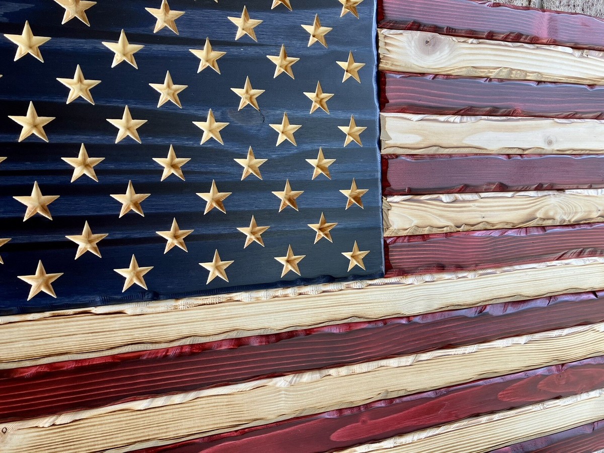 Wood Looking American Flag Desktop Rustic Wooden American Flag