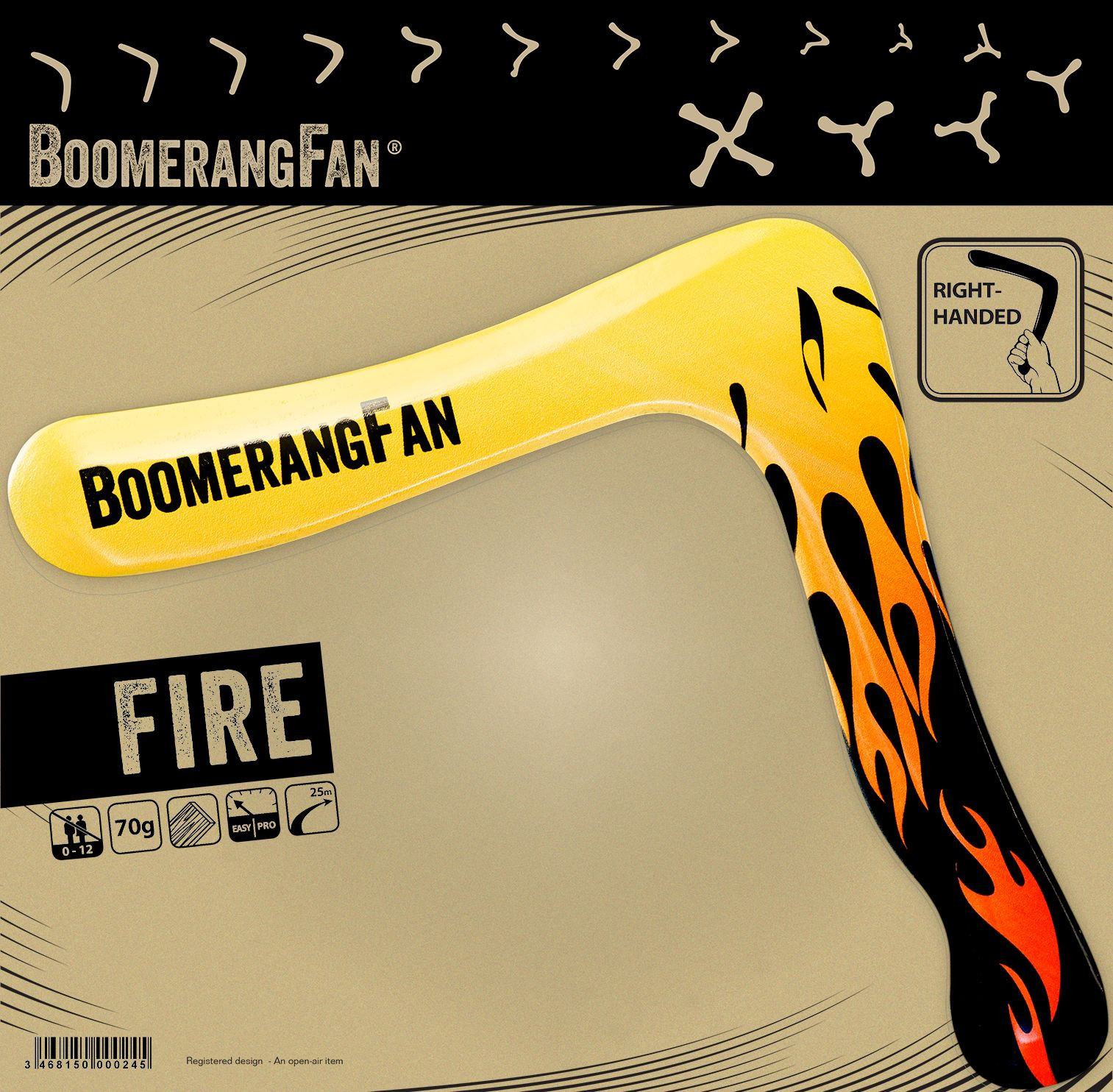 Bumerang Boomerang Fan Fire, klassisches Holz Einsteigermodell mit ...