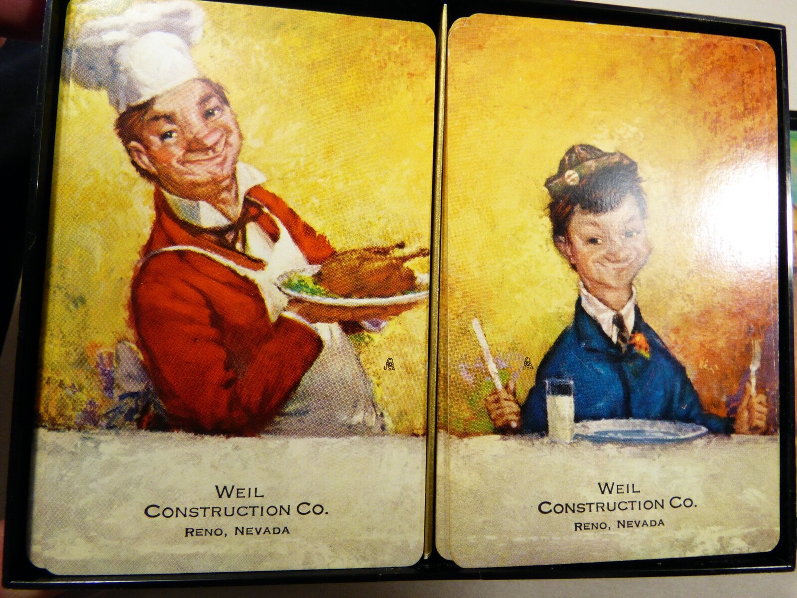 VTG Brown & Bigelow Remembrance Weil Construction Chef Cooking Playing ...