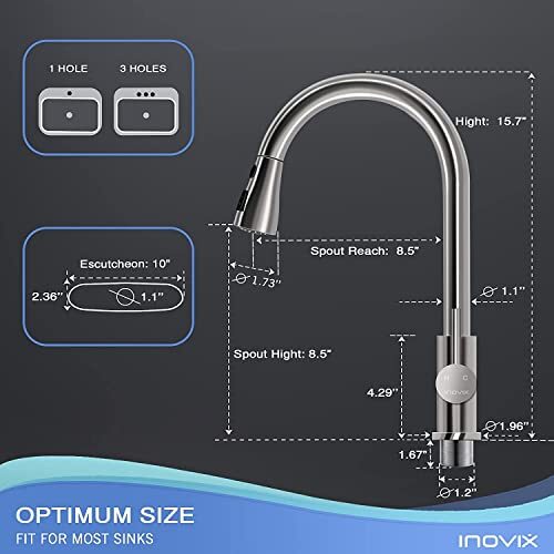 INOVIX Single Kitchen Faucet with Pull Down Sprayer Multiple Mode ...