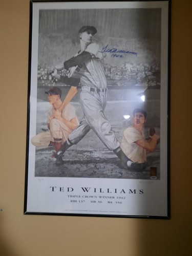 Ted Williams Autographed 1942 Triple Crown 23 x35" Poster PSA | eBay